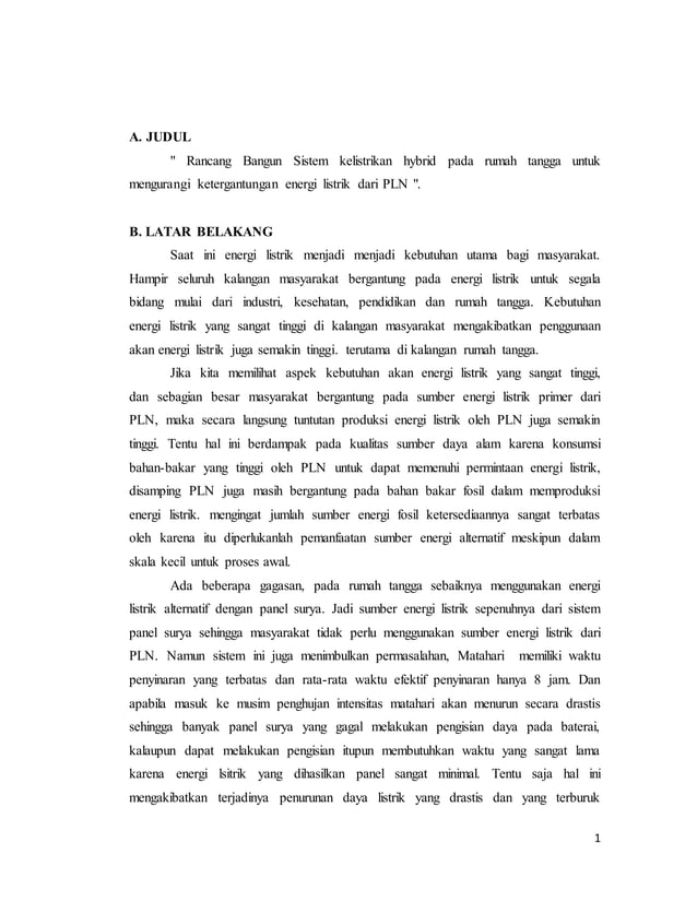 rancang bangun sistem hybrid PLTS-PLN | PDF