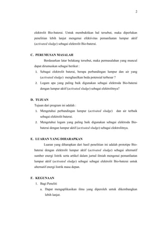 BIO-BATERAI LUMPUR AKTIF | DOC