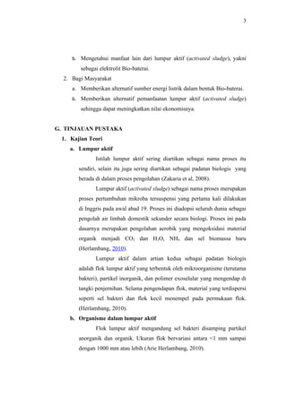 BIO-BATERAI LUMPUR AKTIF | DOC