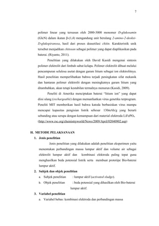 BIO-BATERAI LUMPUR AKTIF | DOC