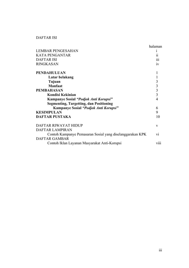 Podjok Anti Korupsi - Program Kreativitas Mahasiswa Gagasan Tertulis (PKM-GT) | PDF