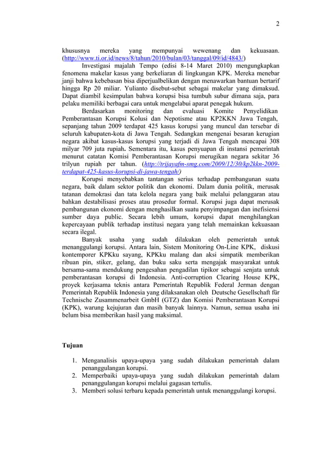 Podjok Anti Korupsi - Program Kreativitas Mahasiswa Gagasan Tertulis (PKM-GT) | PDF