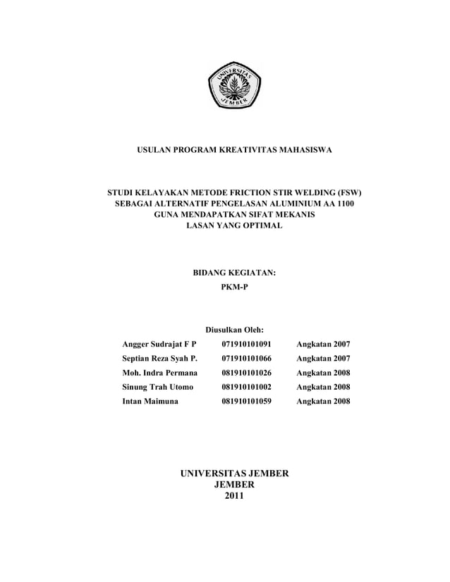 Contoh proposal PKM-P | PDF
