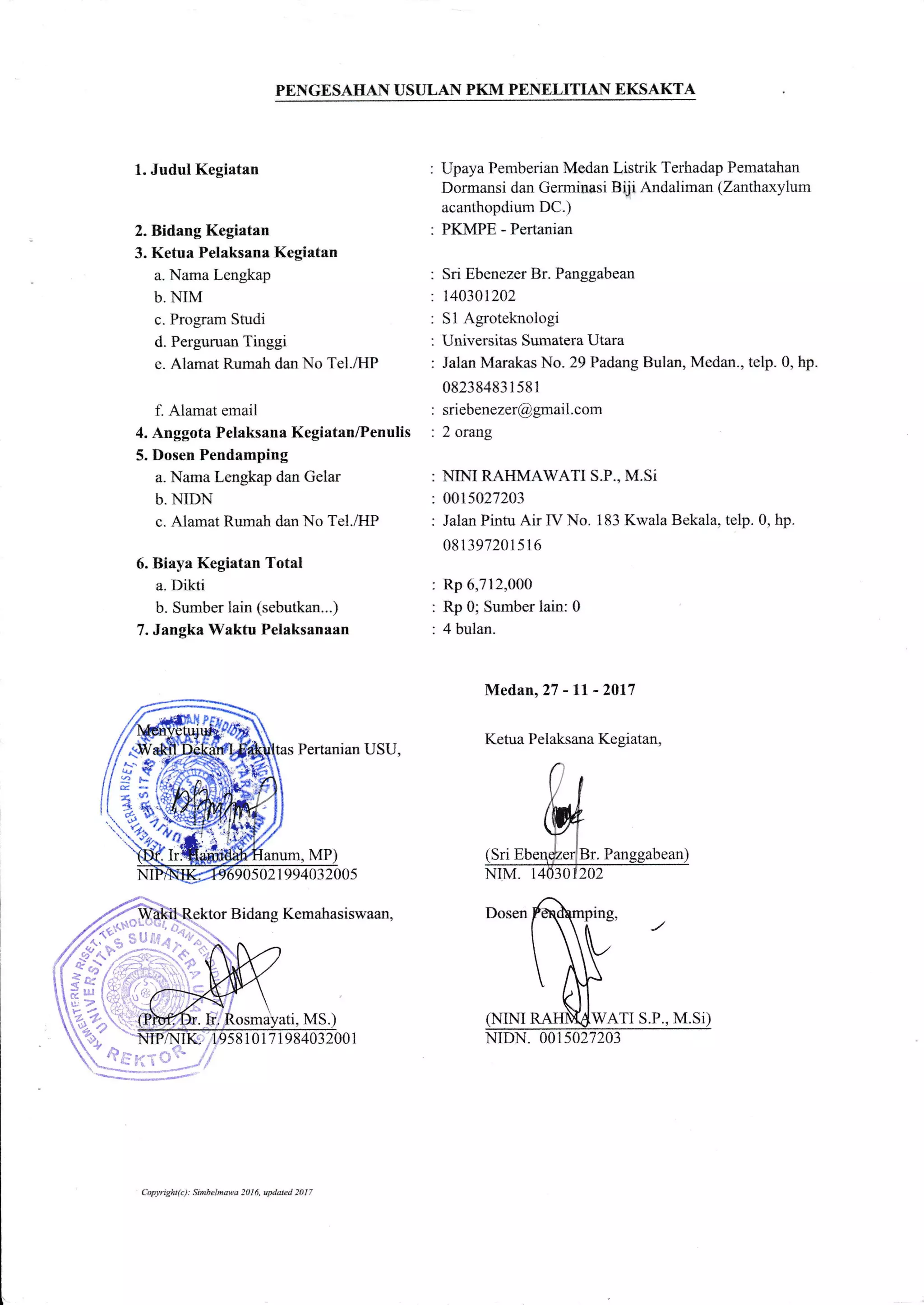 Program Kreativitas Mahasiswa-Penelitian (USU) | PDF