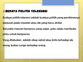 Tipe Budaya Politik di Indonesia | PPTX