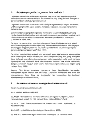 Soal jawaban Pkn Bab Organisasi Internasional | DOCX