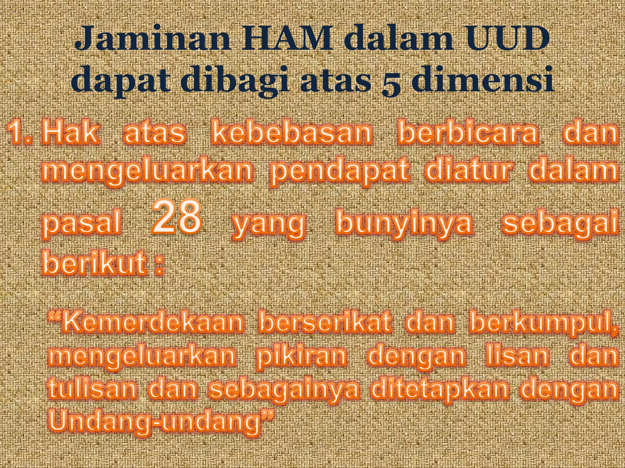 konsep hak, HAM dan kewajiban dalam UUD 45 | PPT