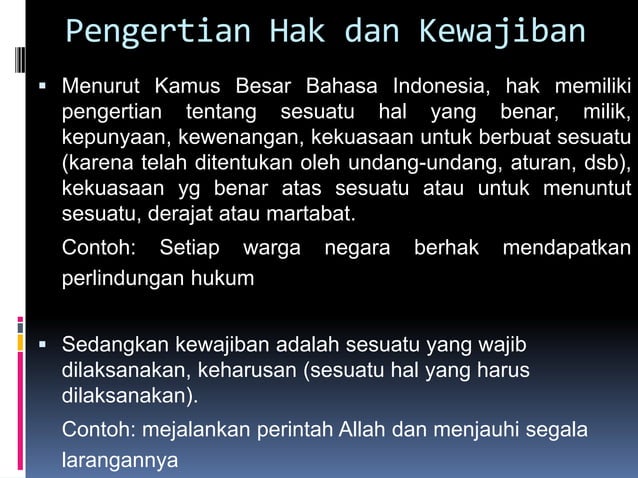 konsep hak, HAM dan kewajiban dalam UUD 45 | PPT