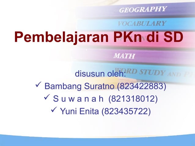 Pembelajaran PKn di SD | PPT