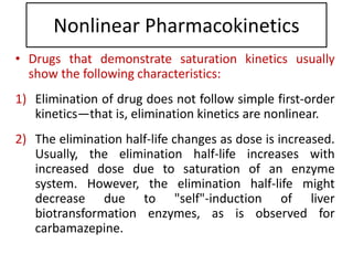 Non linear Pharmacokinetics | PDF