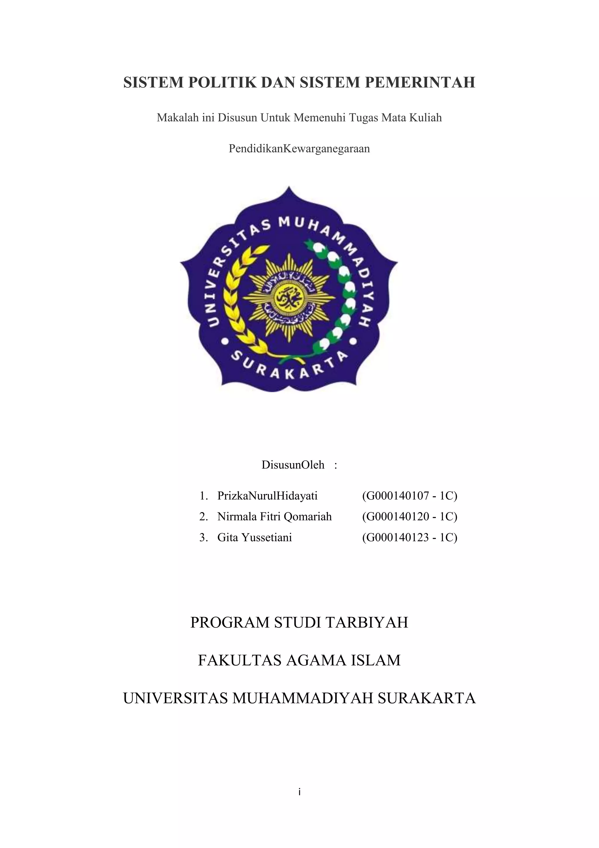 Makalah Sitem Politik dan Sistem Pemerintahan | DOCX
