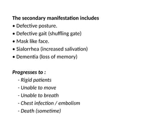 Parkinsonism disease and its clinical symptoms and management | PPT
