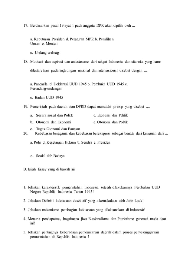 Pkn x soal uts fix | PDF