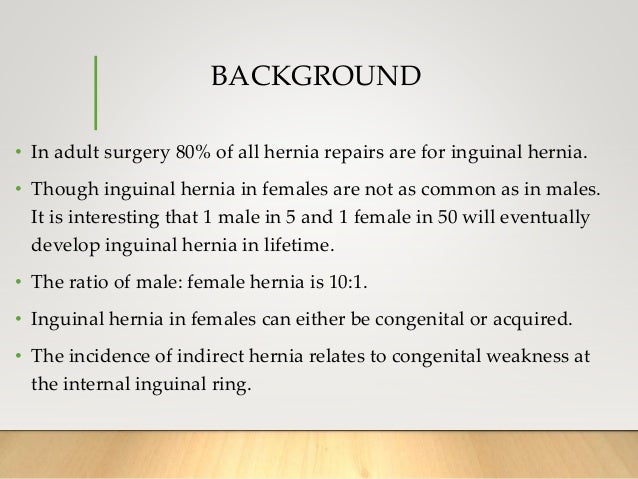 Female inguinal hernia - case presentation