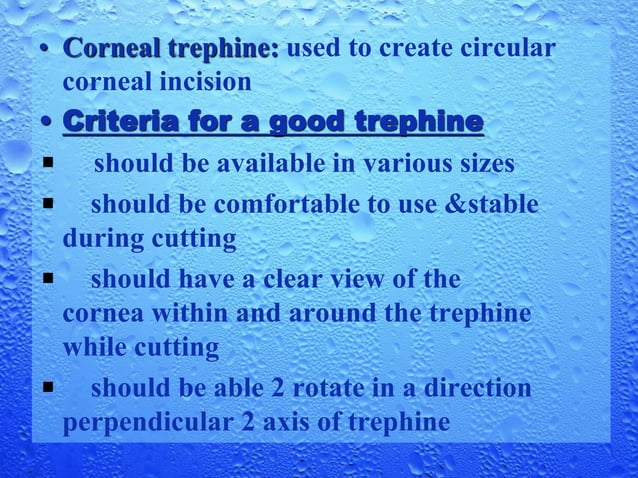 management of corneal scar, penetrating keratoplasty | PPT | Eye and ...