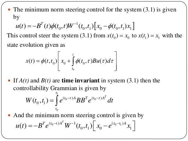 Controllability Of Linear Dynamical System