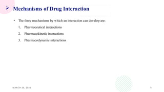 Drug Interactions (Pharmacokinetic and Pharmacodynamic).pptx