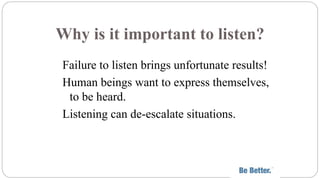 Art of Listening - Listen to Understand. | PPTX