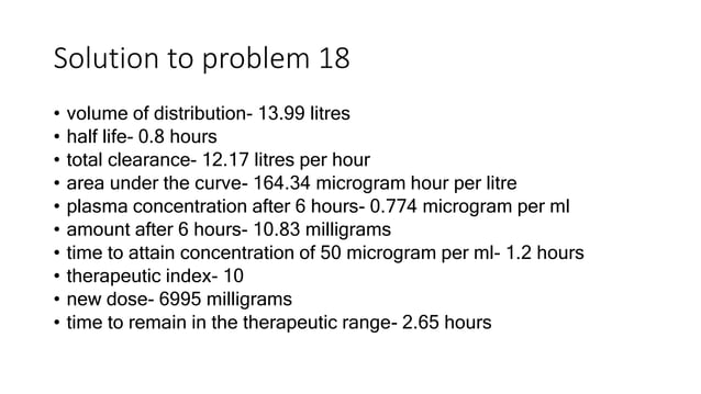 PK problems - IV bolus.pptx 1wertyadfsss | PPTX