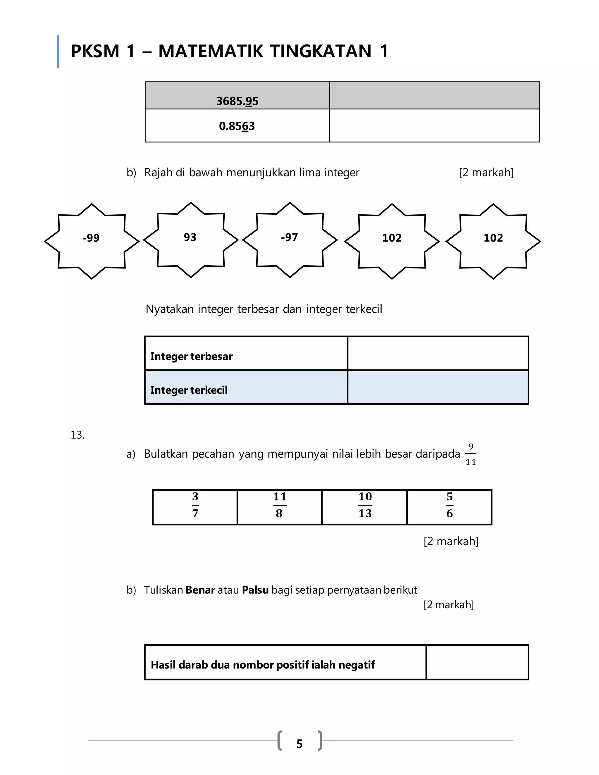 Pksm 1 matematik 2020 | DOCX