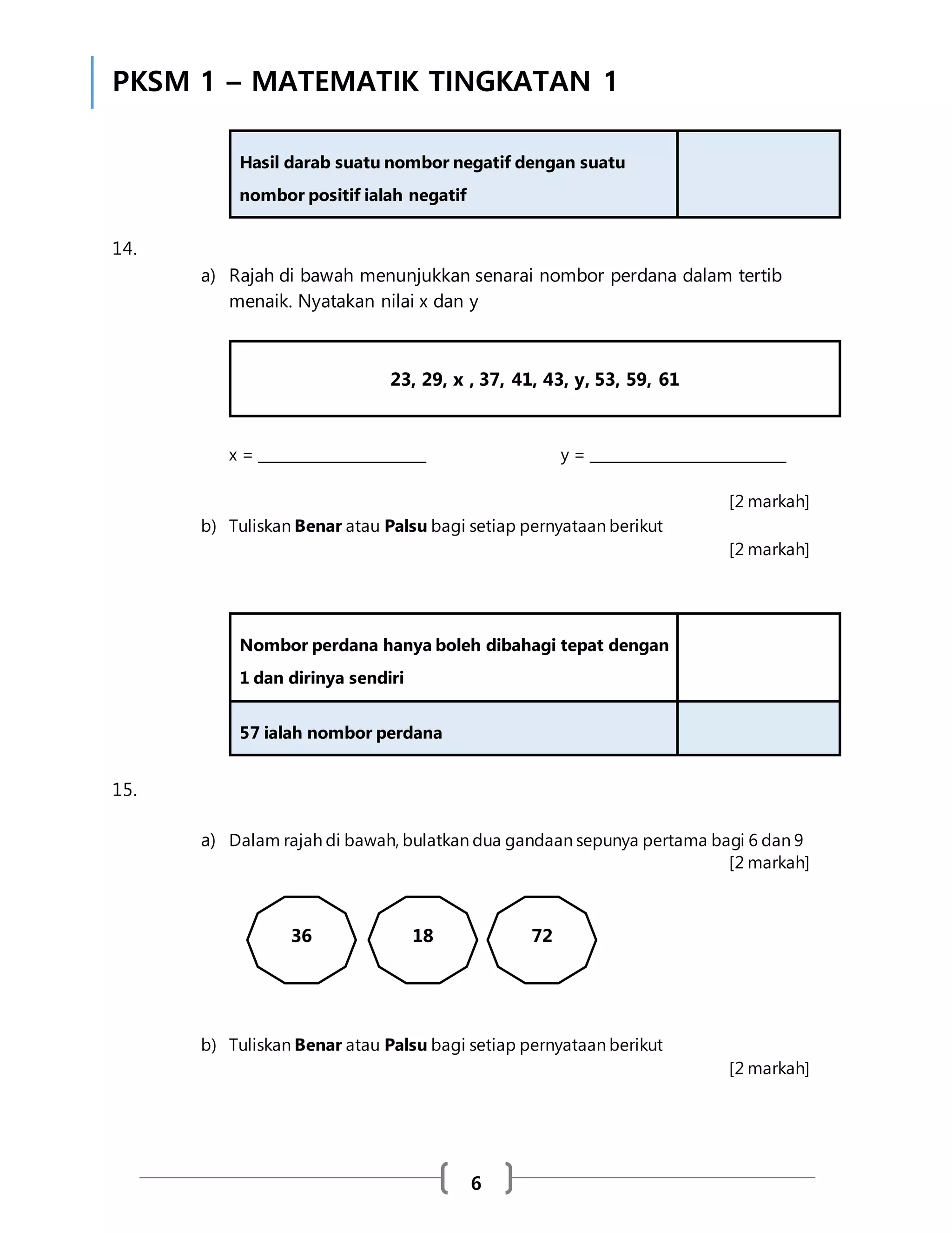 Pksm 1 matematik 2020 | DOCX