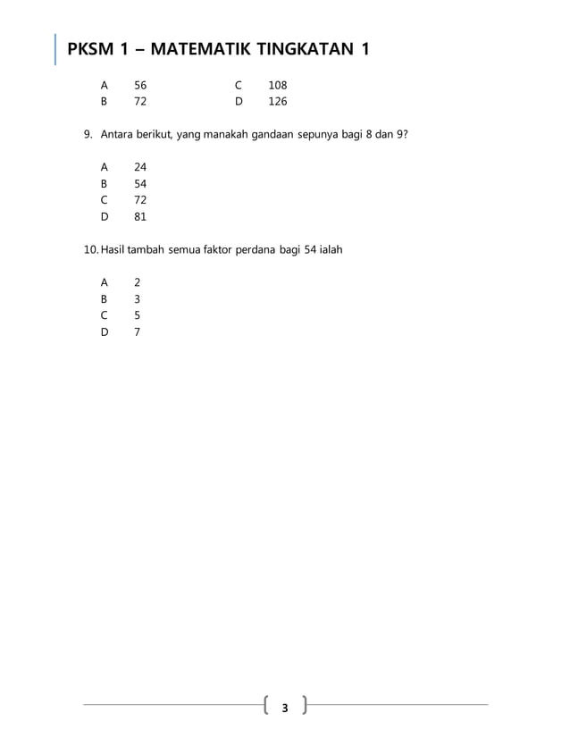 Pksm 1 matematik 2020 | DOCX