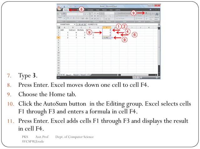 Pks ms excel unit 2_bcomcs | PPT