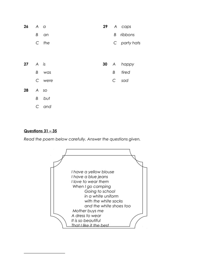 Pksr 2 english year 3 | DOC