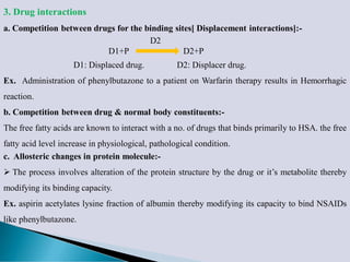 Drug Interactions and protein drug binding interactions | PDF