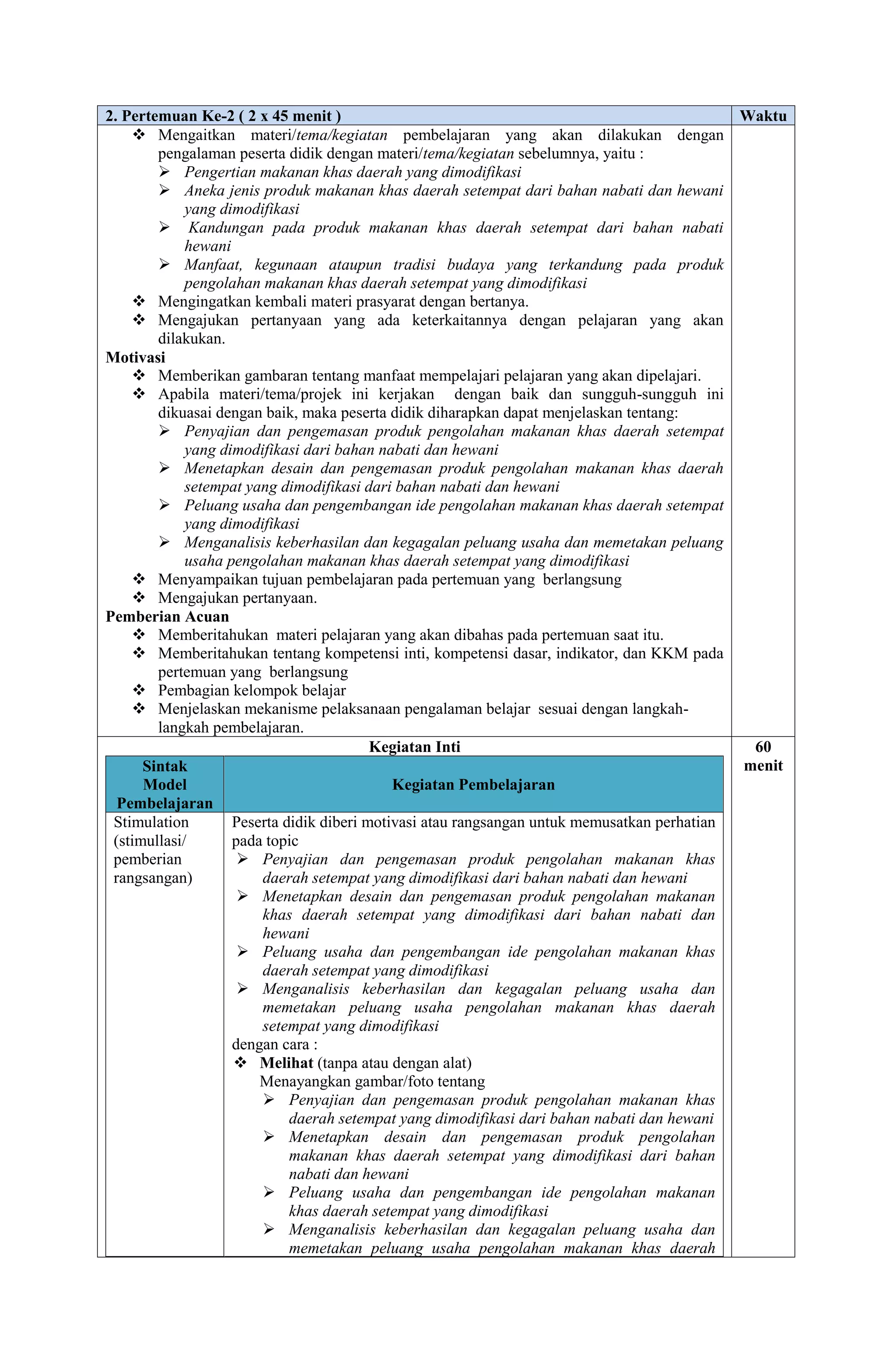 RPP SMA PKWU - Aspek Pengolahan Kelas XII | PDF