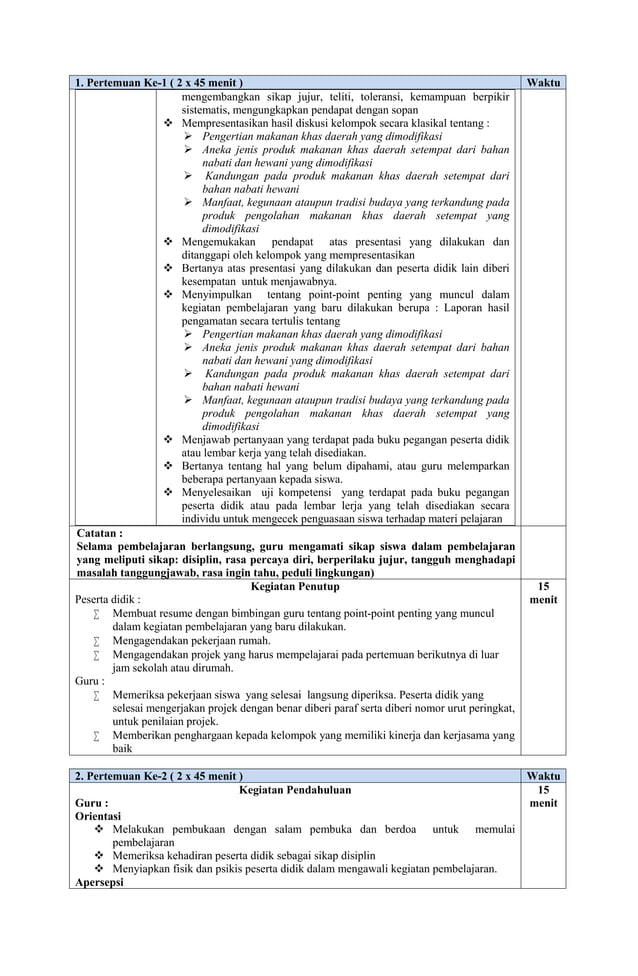 RPP SMA PKWU - Aspek Pengolahan Kelas XII | PDF