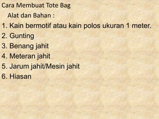 Power point pkwu produk 1 tote bag. | PPTX