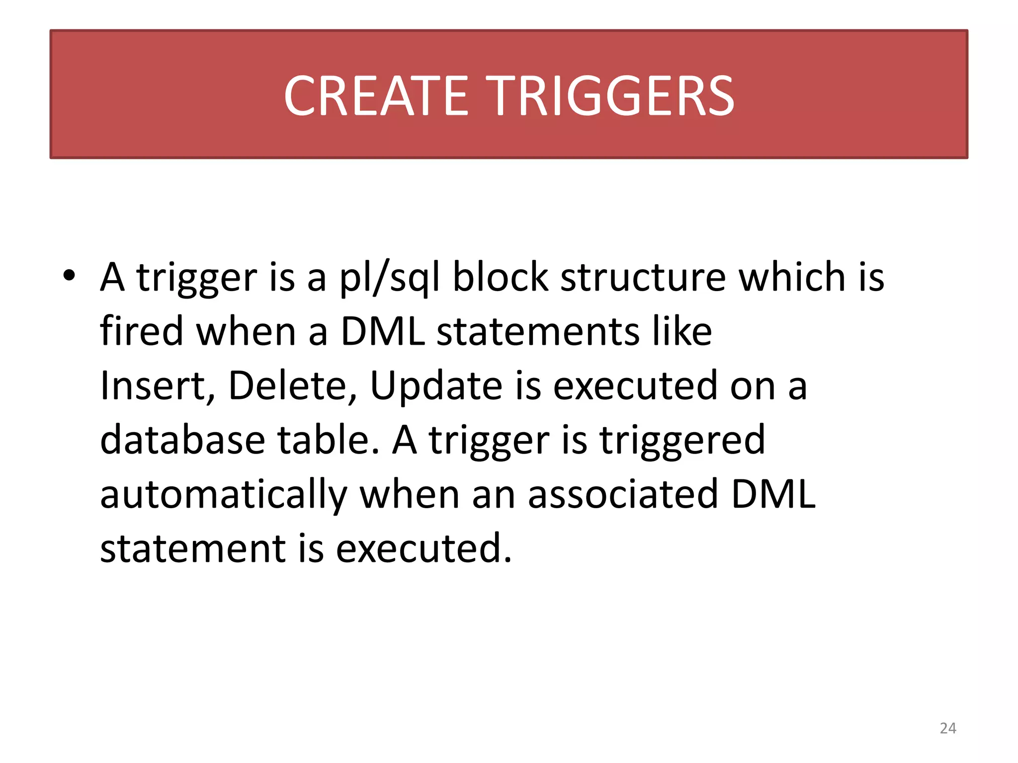 ORACLE PL SQL FOR BEGINNERS | PPTX | Databases | Computer Software and Applications