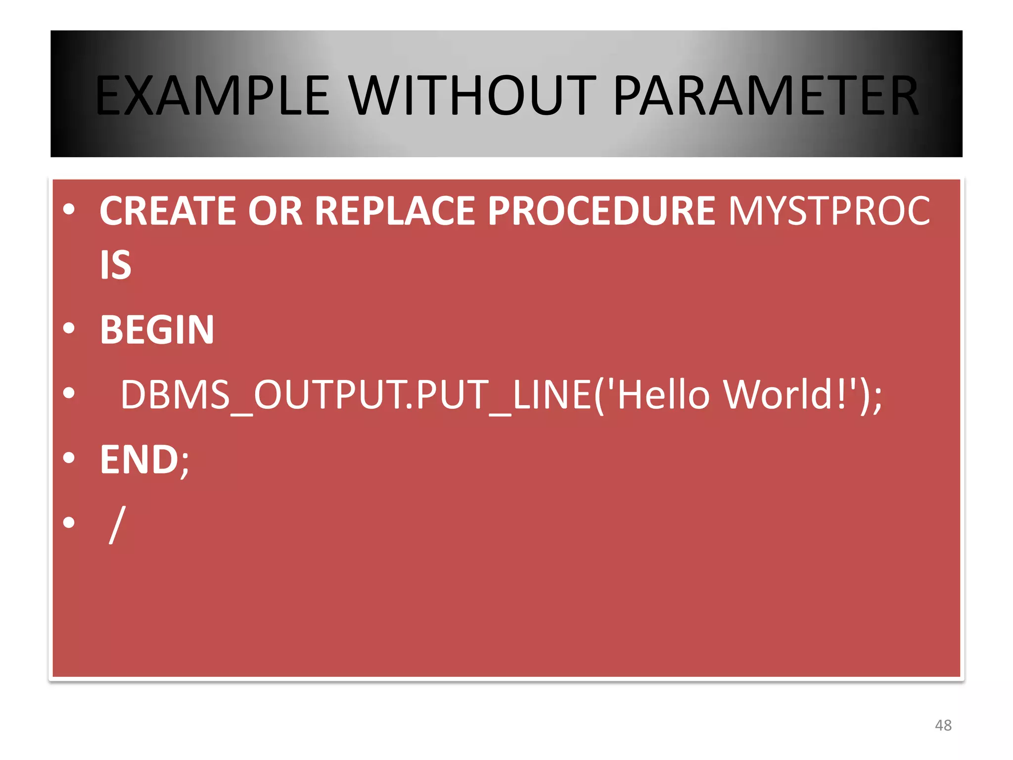 ORACLE PL SQL FOR BEGINNERS | PPTX | Databases | Computer Software and ...