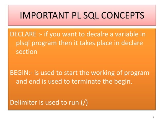 ORACLE PL SQL FOR BEGINNERS | PPTX | Databases | Computer Software and Applications