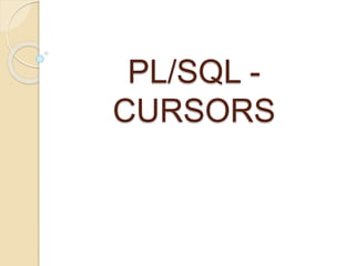 PL/SQL Cursors: A Guide to Implicit and Explicit Cursors in PL/SQL | PPT