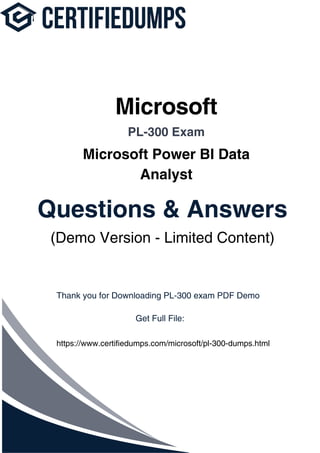 PL-300 Certification 2025: How to Prepare Smartly and Pass Easily | PDF