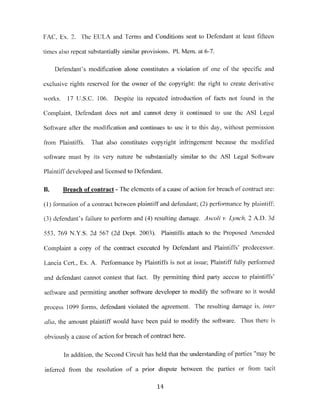 Subin Associates New York Defendants Pl. Memorndum of Law | PDF