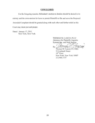 Subin Associates New York Defendants Pl. Memorndum of Law | PDF