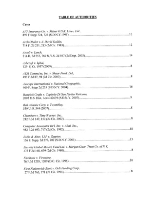 Subin Associates New York Defendants Pl. Memorndum of Law | PDF