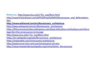 Urban Planning during Renaissance Period | PPTX