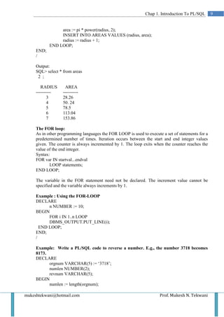 Pl sql-ch1 | PDF