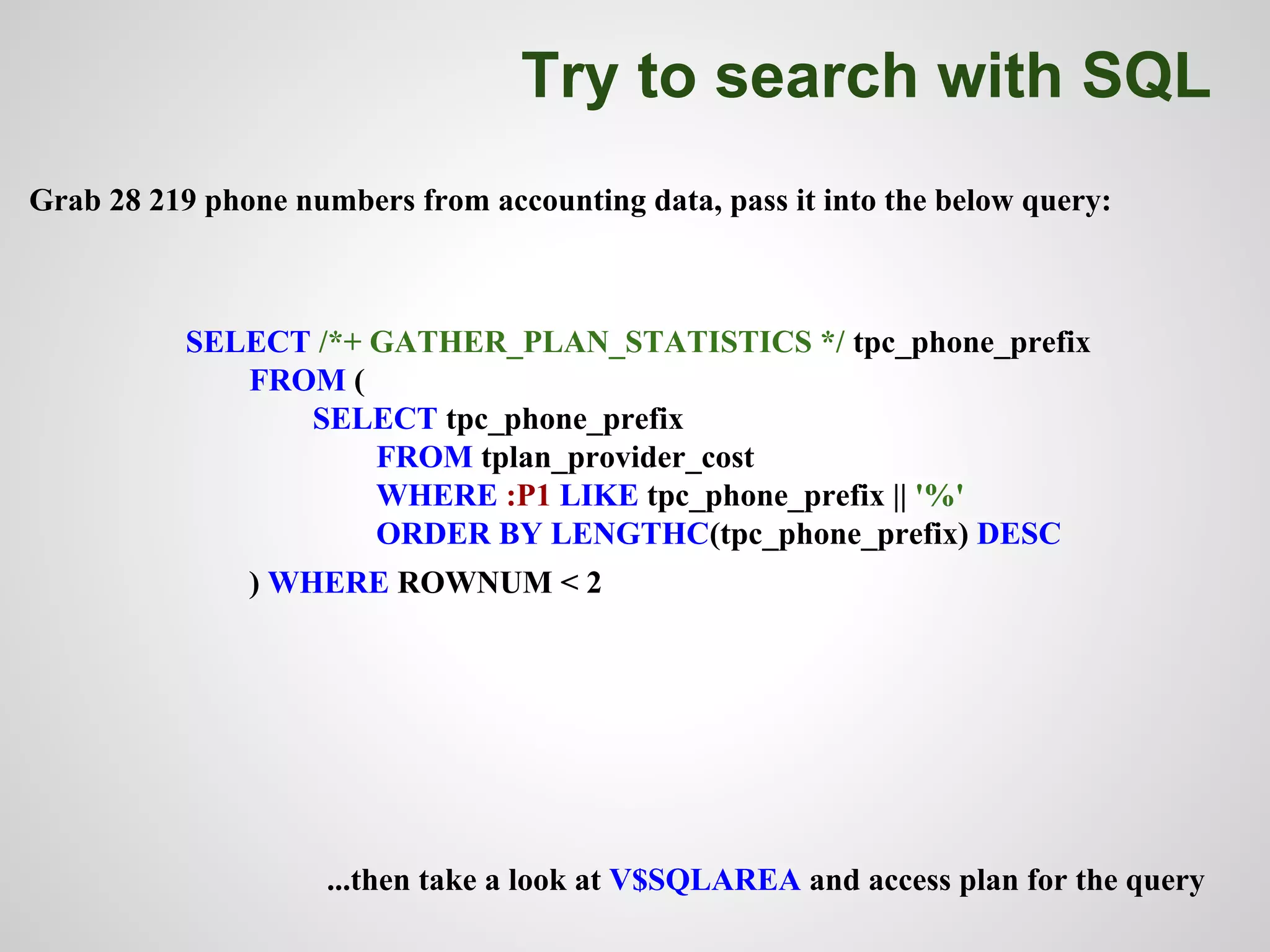 PL/SQL and radix tree structure | PPT