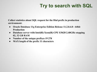 PL/SQL and radix tree structure | PPT