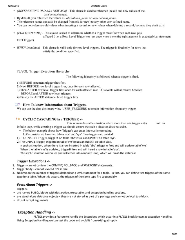 PL-SQL, Cursors & Triggers | PDF