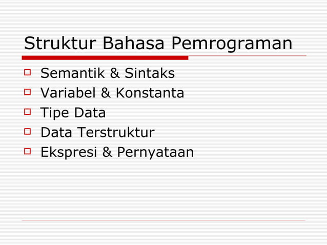 Bahasa Pemrograman - Part 1 | PPT