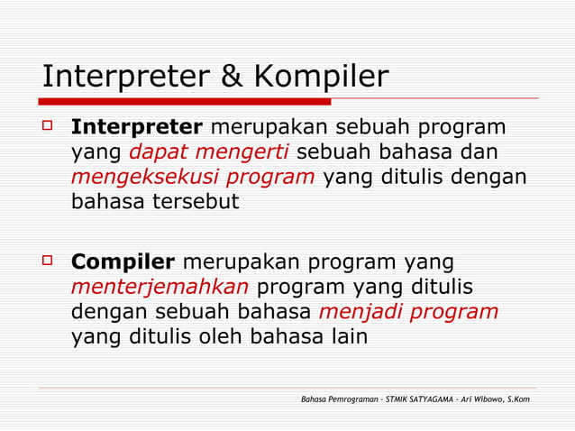 Bahasa Pemrograman - Part 2 | PPT