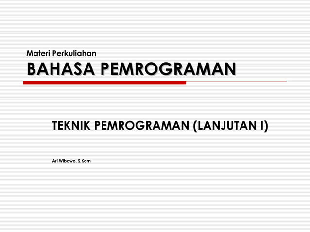 Bahasa Pemrograman - API | PPT