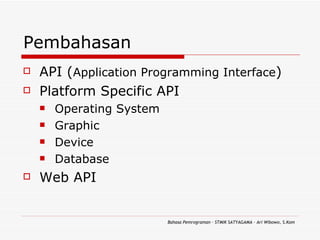 Bahasa Pemrograman - API | PPT