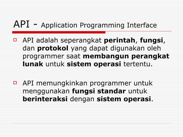 Bahasa Pemrograman - API | PPT